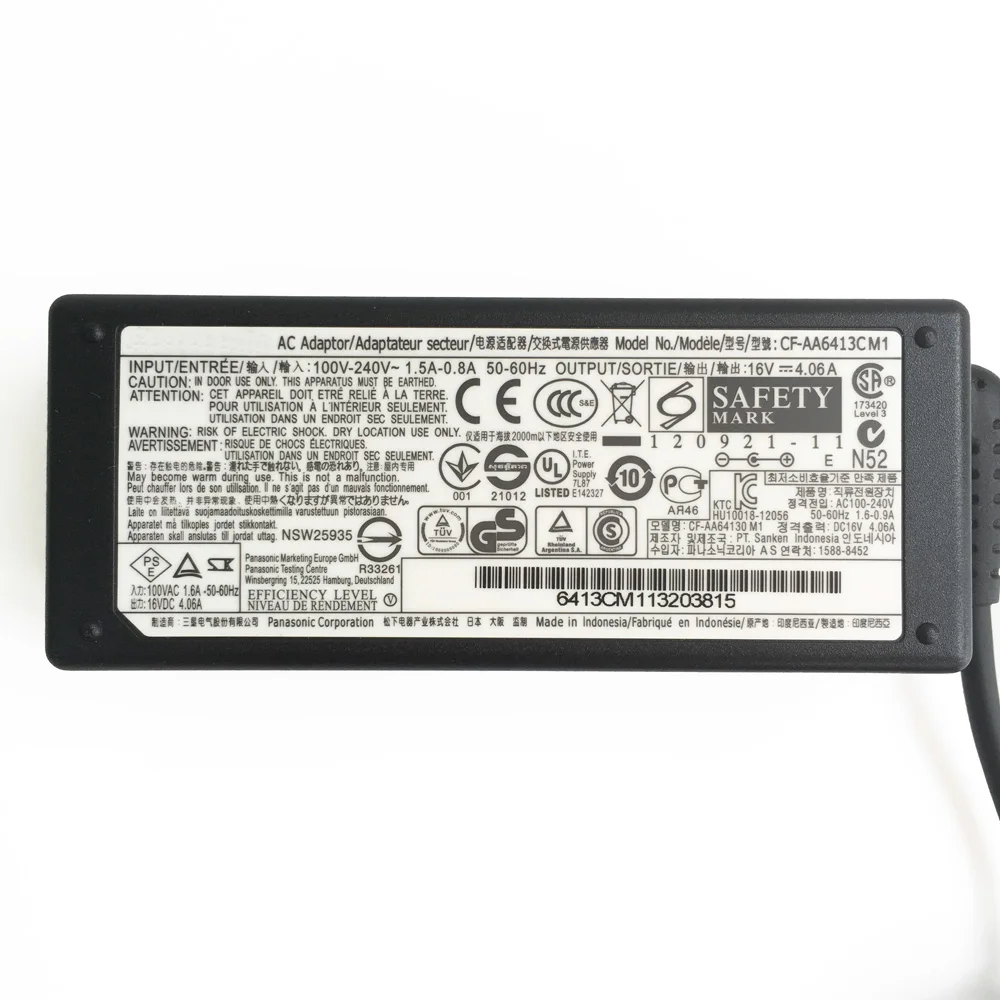 Genuine 65W 16V 4.06A Charger for Panasonic ToughBook CF-AA6413C M3 CF ...