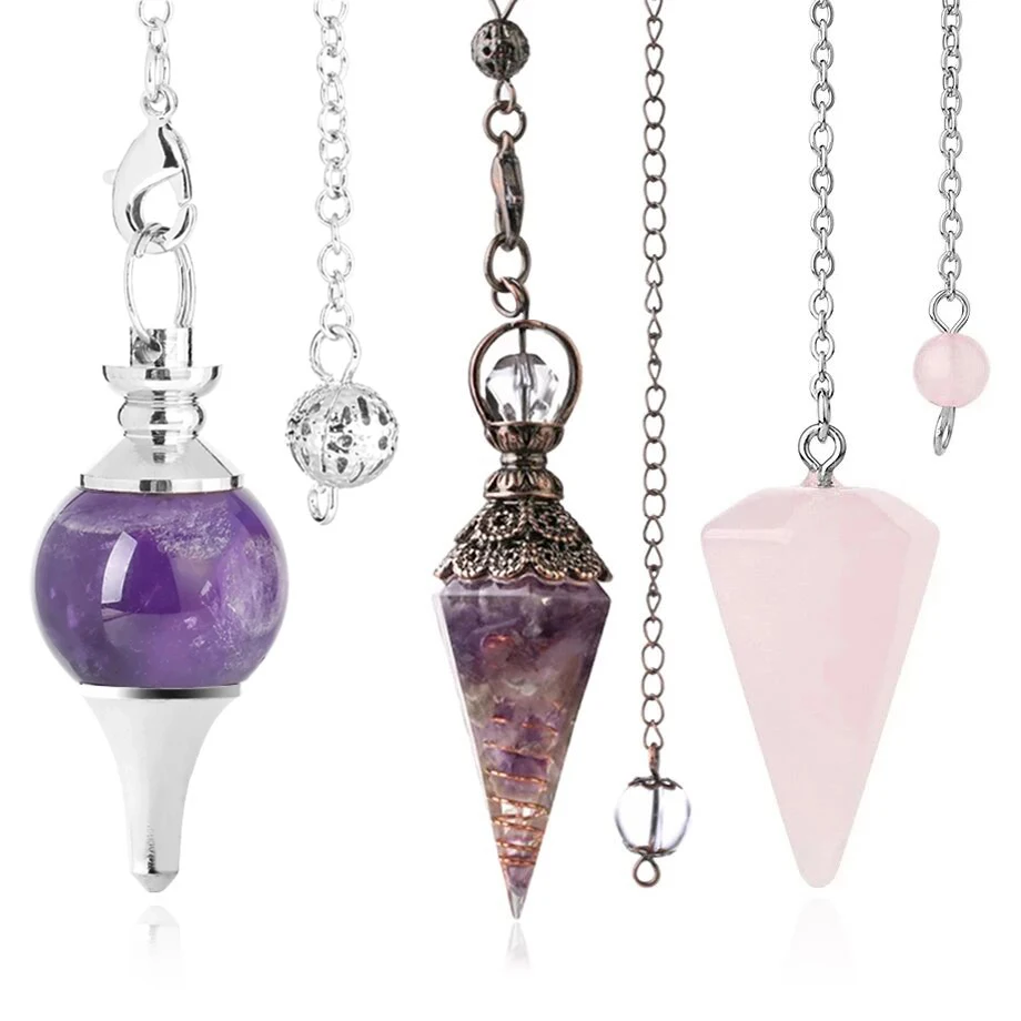 CSJA-Natural-Gem-Stone-Pendulum-for-Divination-Dowsing-Esoterisme-7 ...