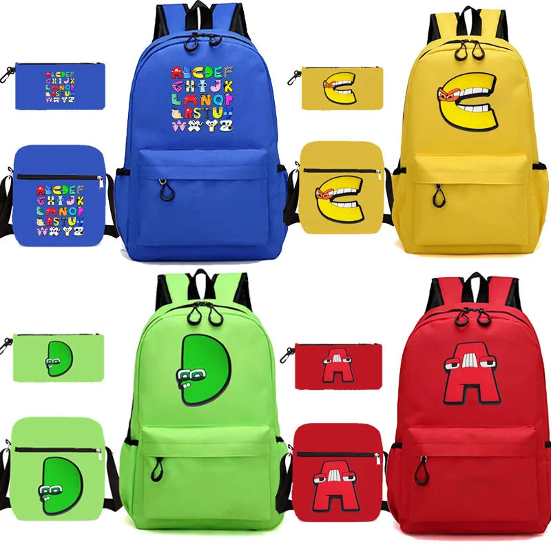 Alphabet-Lore-Letter-Legend-Game-Student-School-Bag-Pencil-Bag-Three ...