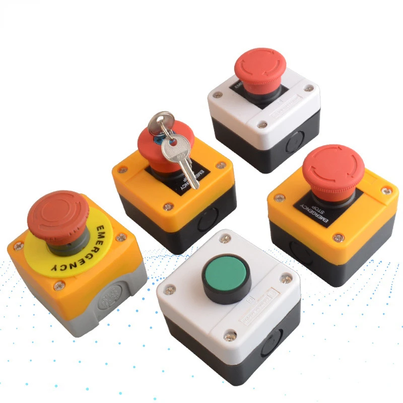 Rode Paddestoel Noodstop Drukknop 22Mm Key Schakelaar Momentary Switch ...