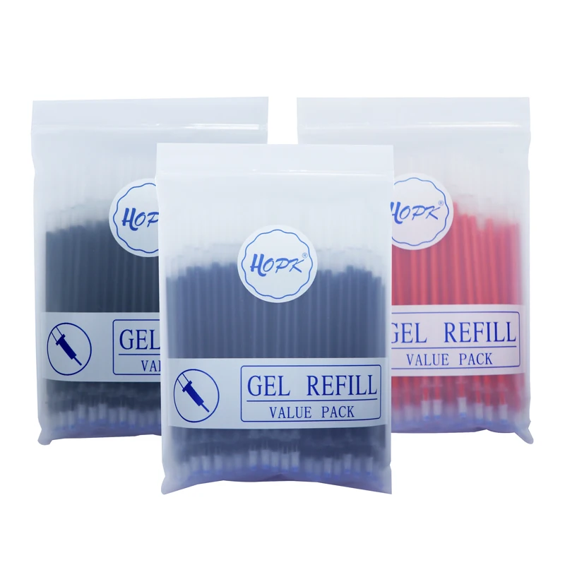 100Pcs/Lot Office Gel Pen Refill Set 0.5mm/0.38mm Blue Black Red ink ...