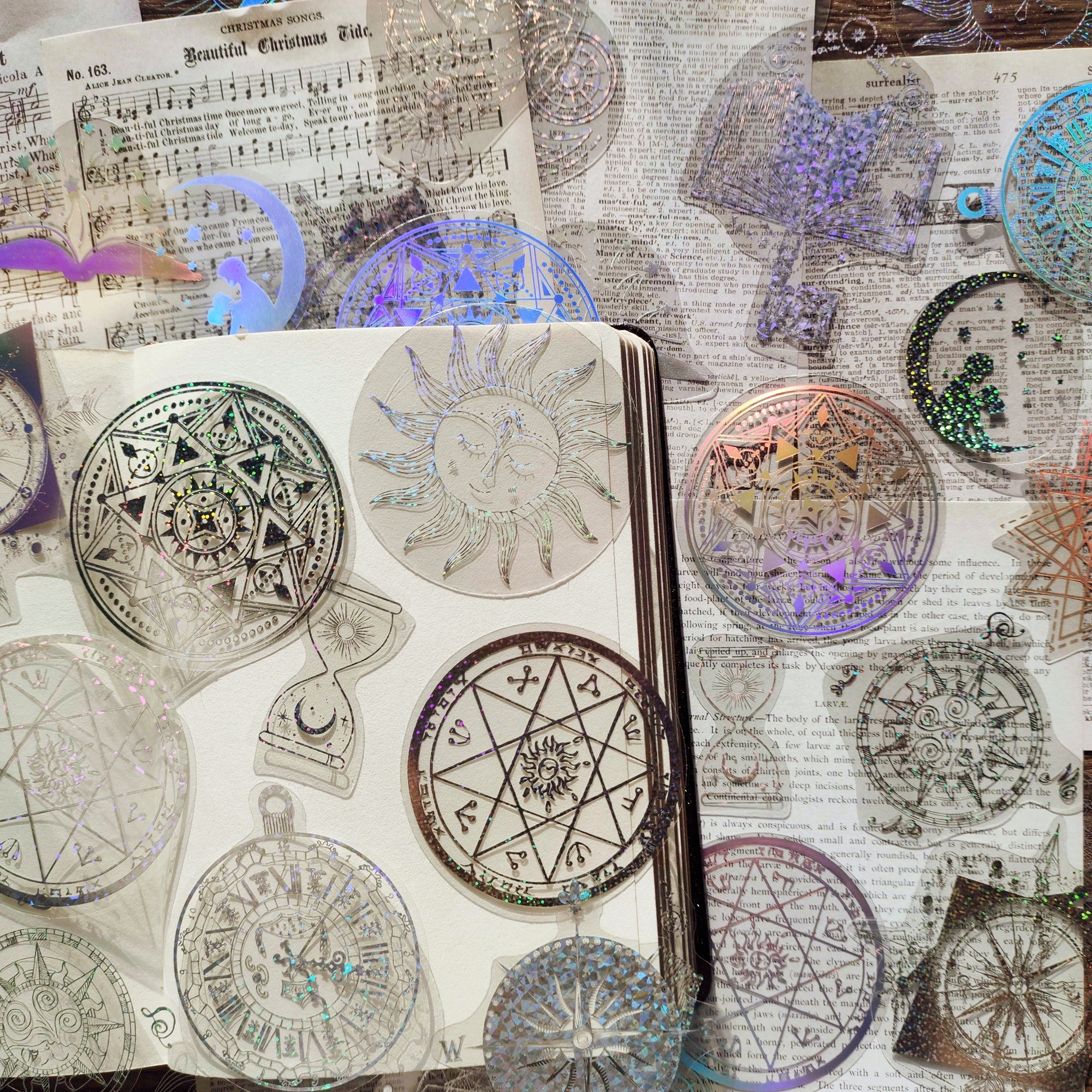 40pcs/lot Vintage Magic Circle Decorative Paper Bronzing Stickers ...