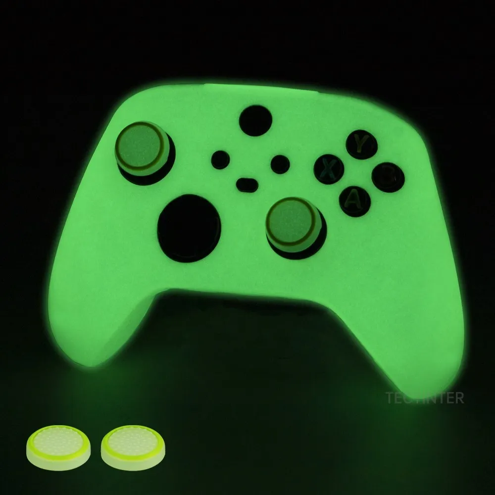 For-Xbox-Series-X-S-Gamepad-Soft-Silicone-Green-Glowing-Cover-for-XSX ...