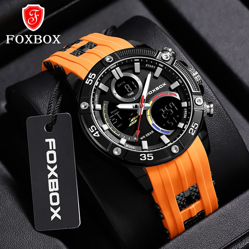 FOXBOX-Quartz-Wristwatch-Men-50m-Waterproof-Sports-Watch-Digital-Shock ...