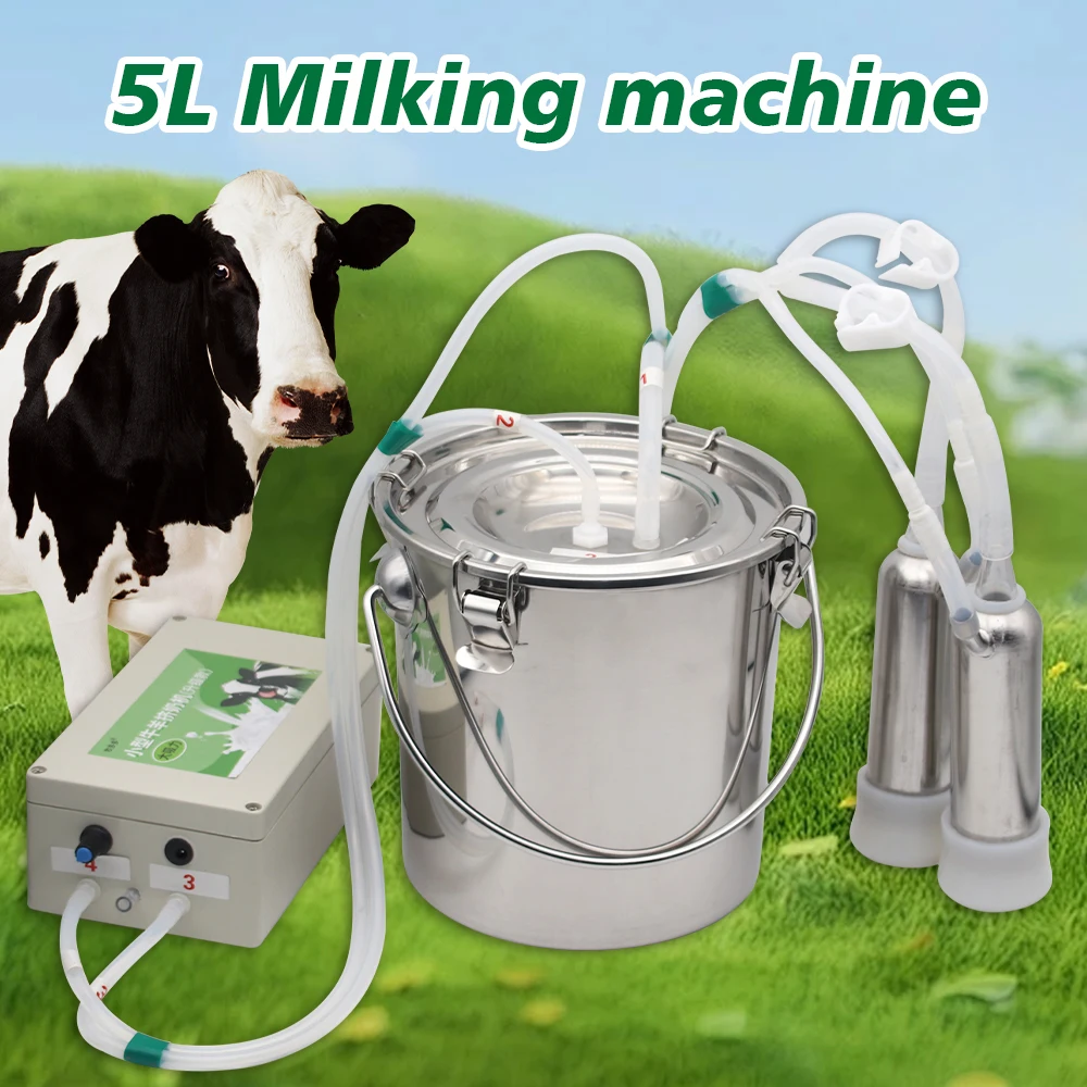 5L Pulse Cattle,Cow and Sheep Milking Machine Animal Electric Pulse ...