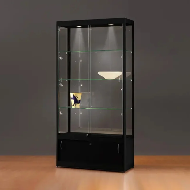 Custom-fashionable-cheap-price-aluminum-frame-glass-tower-display ...