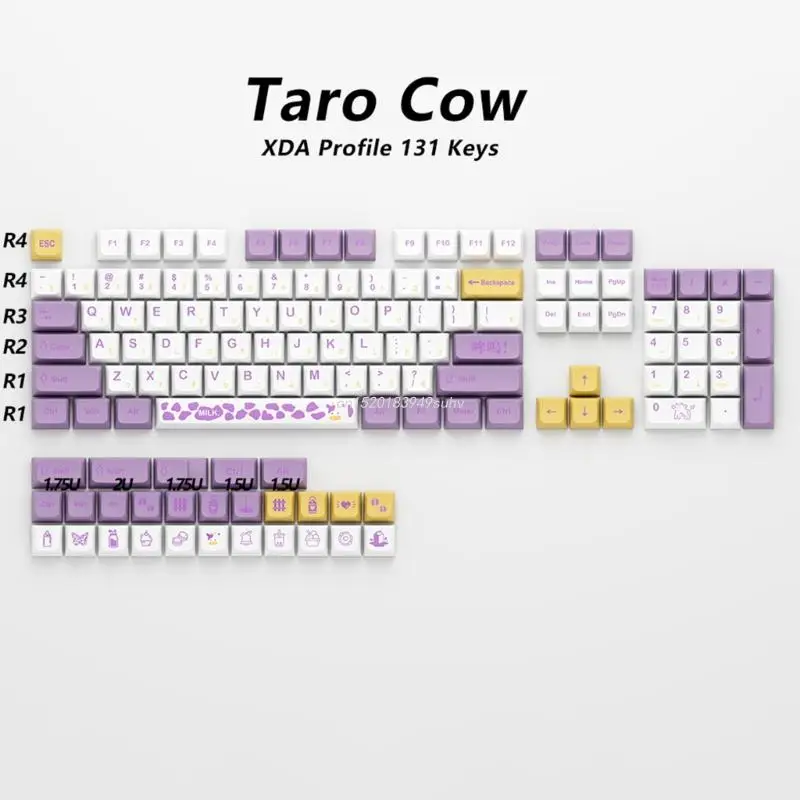 131 Keys PBT Keycaps XDA Profile DYE SUB Keycap For Cherry MX Switch ...