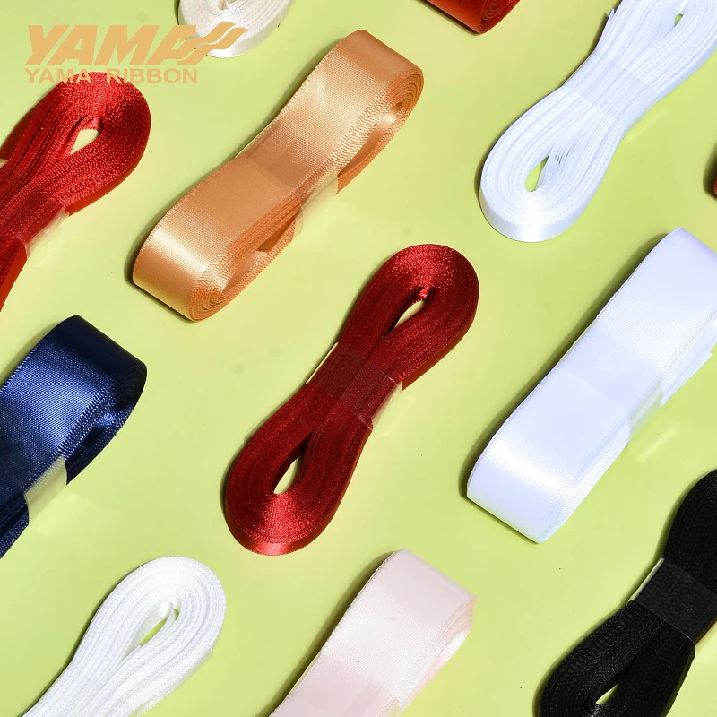 YAMA-10yards-roll-Double-Satin-Ribbons-9-16-22-25-38mm-Solid-Color ...