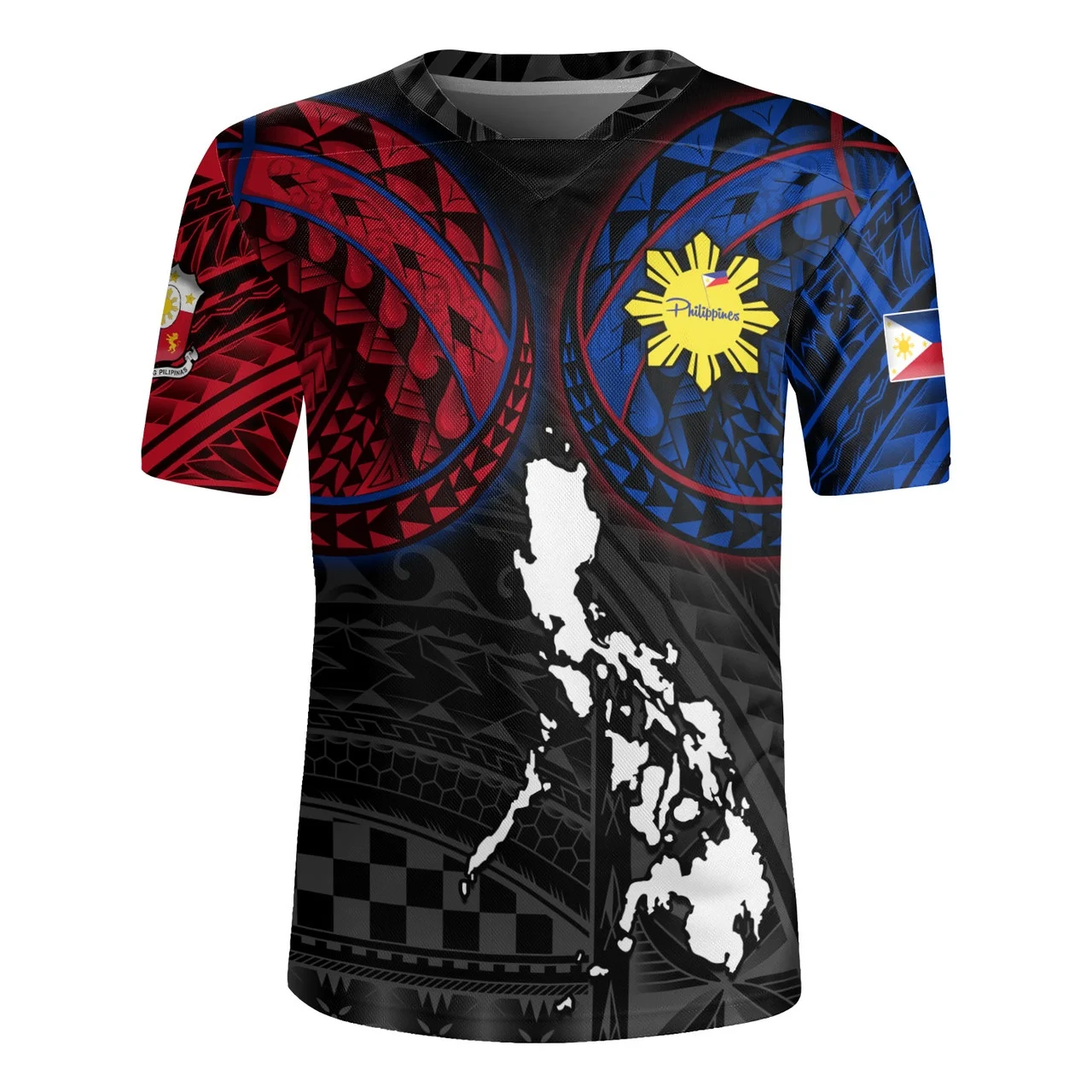 3D Polynesian Philippines Filipinos Rugby-Jersey Printed V-Neck T Shirt ...