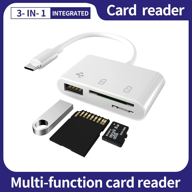 Multi-3-in-1-USB-Type-C-Card-Reader-to-SD-TF-USB-Connection-Smart ...