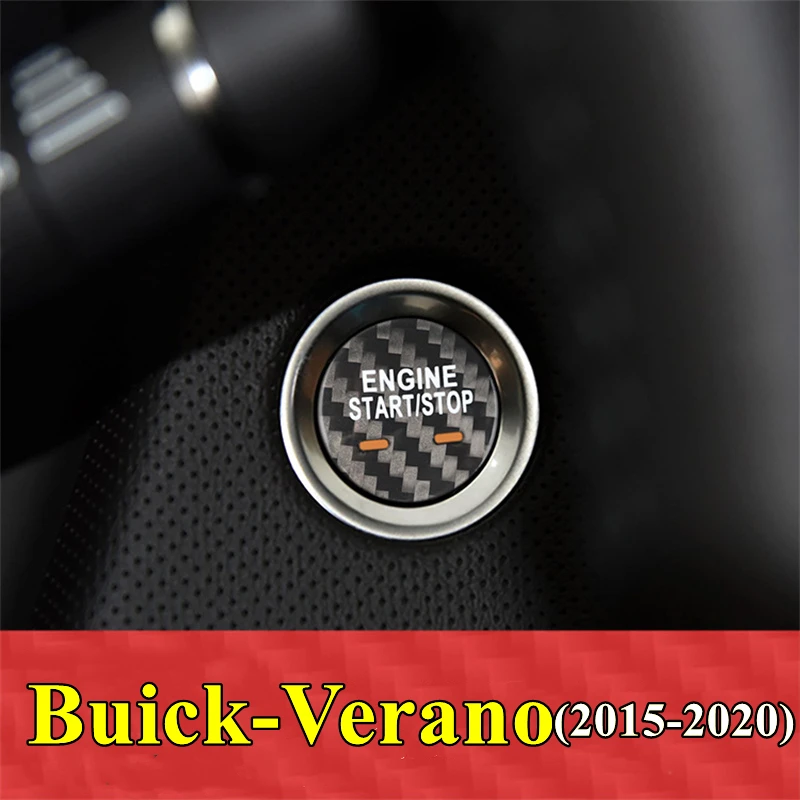 For Buick Verano Car Engine Start Stop Button Cover Real Carbon Fiber ...