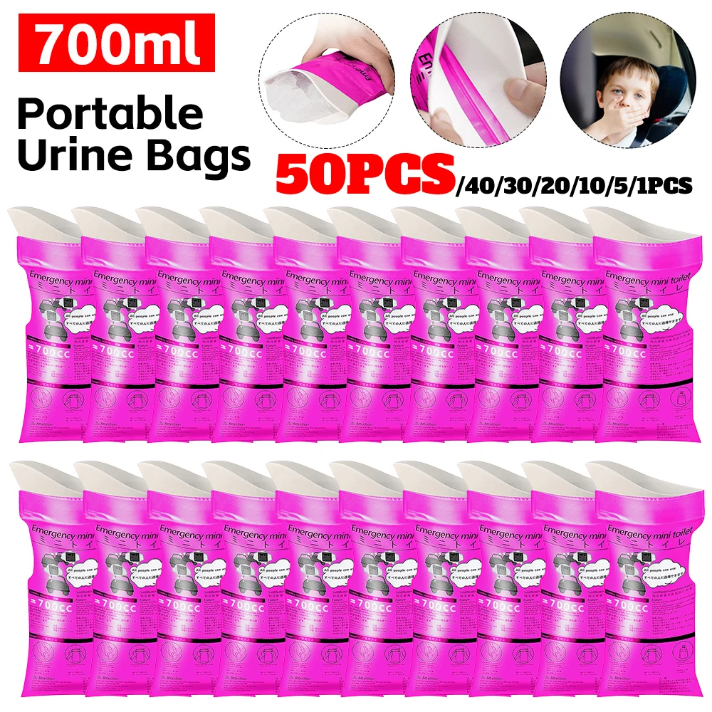 1-50PCS-700ml-Car-Urine-Bag-Outdoor-Camping-Emergency-Urinate-Bags-car ...
