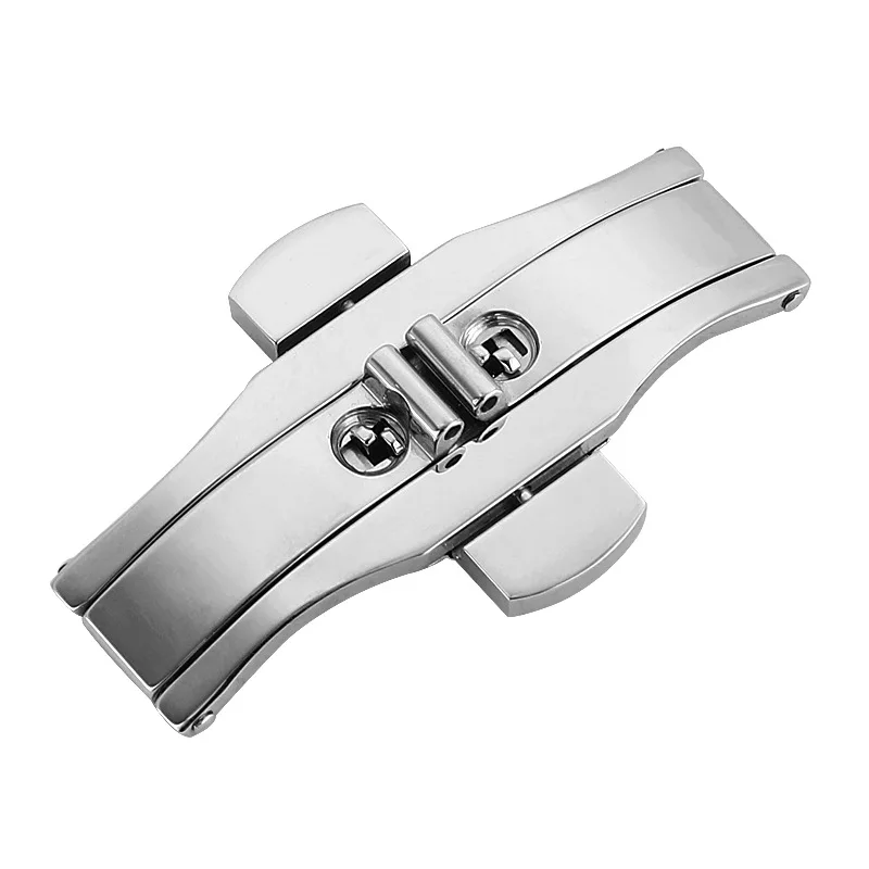 5mm 6mm Automatic Butterfly Stainless Steel Watch Buckle Polished Band ...