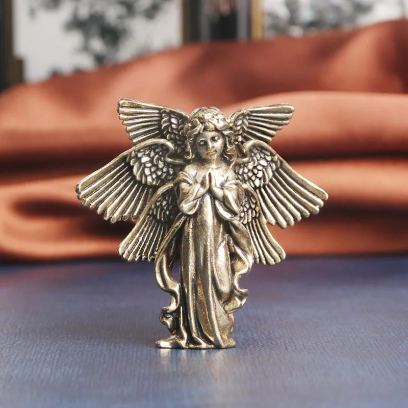 Copper-Six-Winged-Angel-God-Love-Cupid-Statue-Small-Ornament-Brass ...