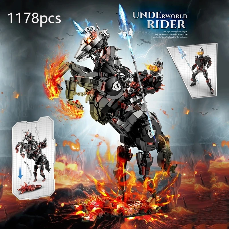 2024-NEW-MOC-1178pcs-Hell-Death-Knight-War-horse-Model-Building-Blocks ...