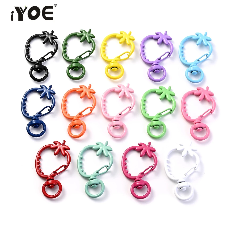 5pcs 23x36mm Strawberry Lobster Clasps Hooks Keychain Openable Snap ...