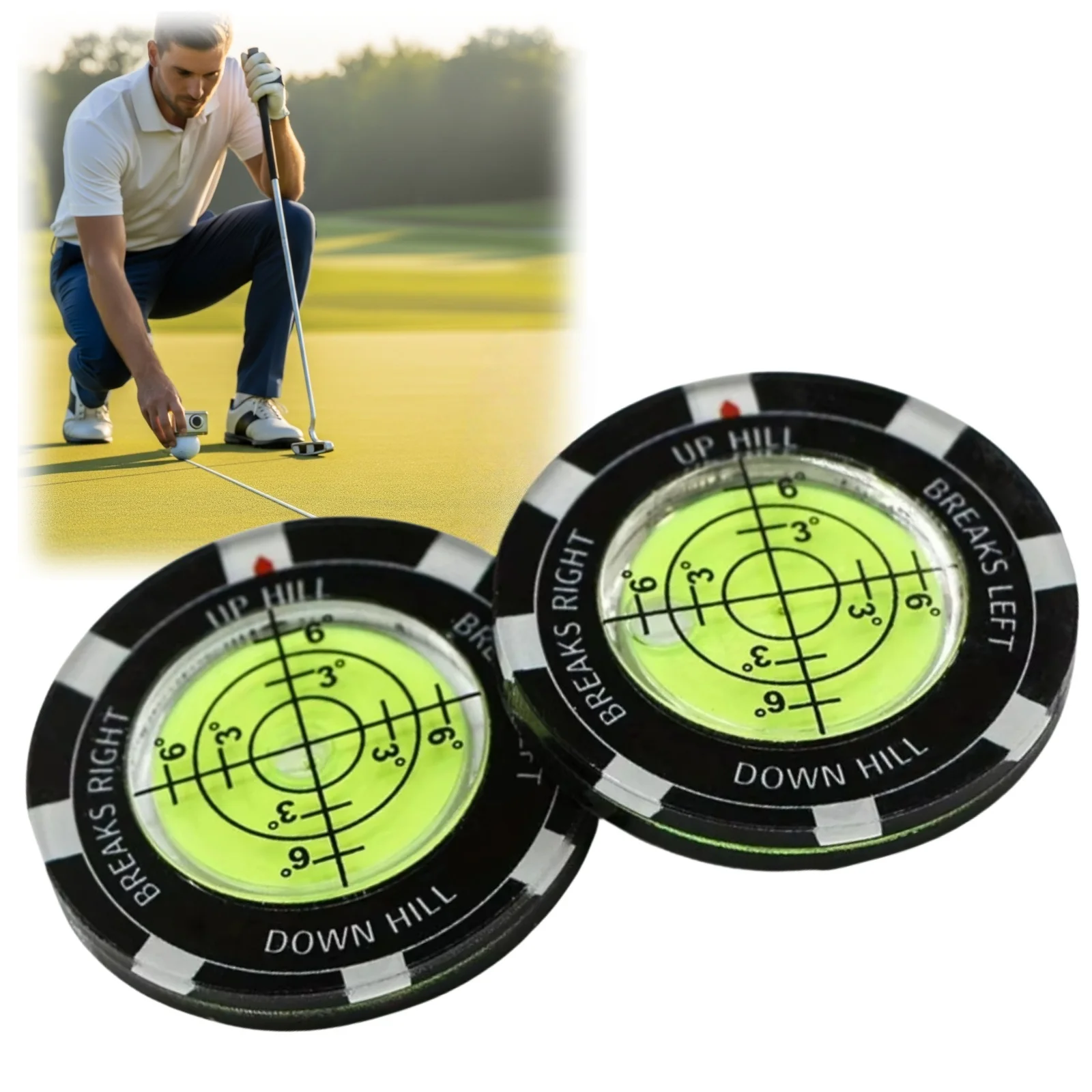 Golf Putt Ball Marker High Precision Round Golf Putt Green Reader ...