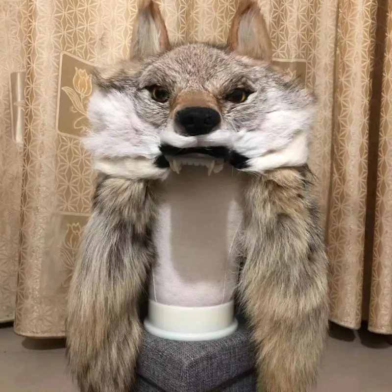1Pc-Creative-Artificial-Fur-Wolf-Head-Headpiece-Cosplay-Halloween ...