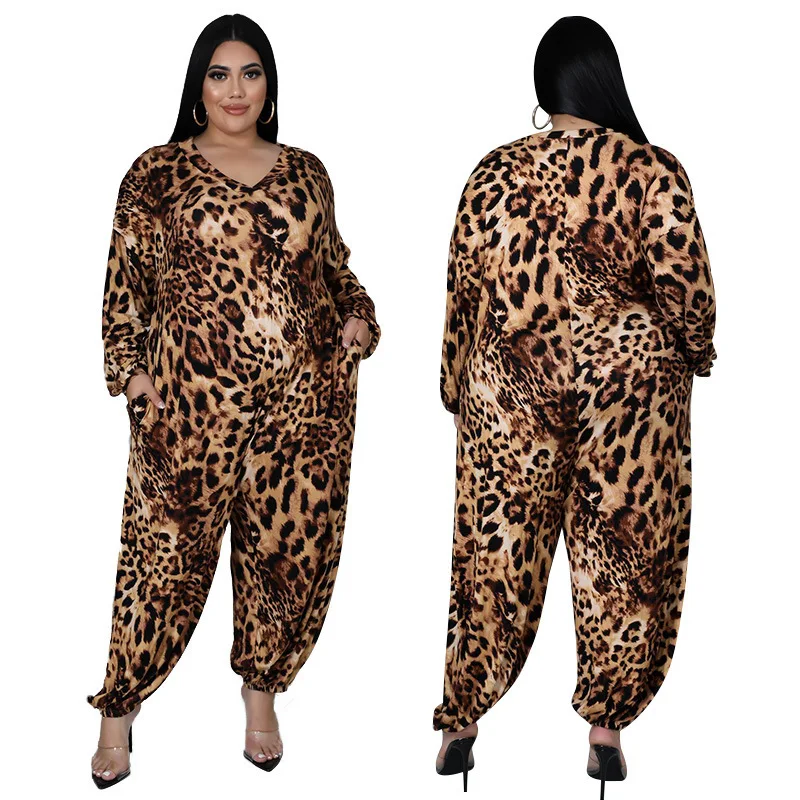 2023-New-Large-Women-s-Fat-Mm-Loose-Leopard-Print-One-Piece-Pants-Joint ...