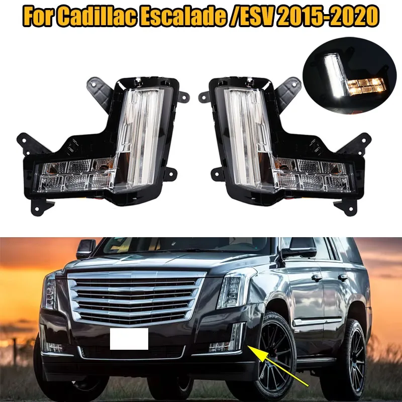 For Cadillac Escalade /ESV 2015-2020 LED Fog lights DRL Foglamp ...