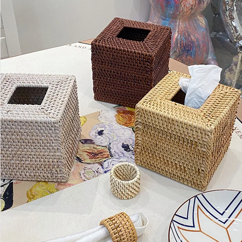 Rattan-Square-Tissue-Cover-Holder-Decoration-Tissue-Organizer-Box-Cube ...