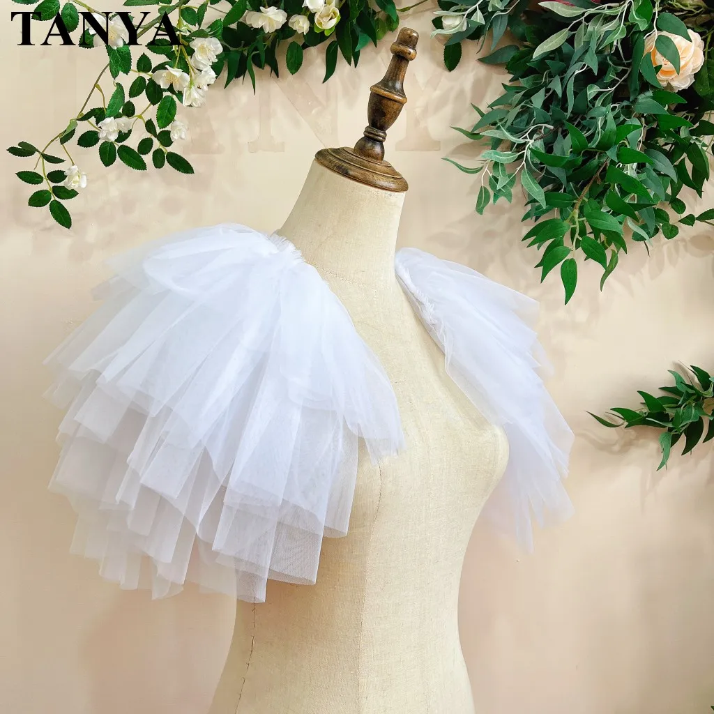 Ruffles-Tiered-Tulle-Wedding-Jacket-Fashionable-Short-Bridal-Wrap-Young ...