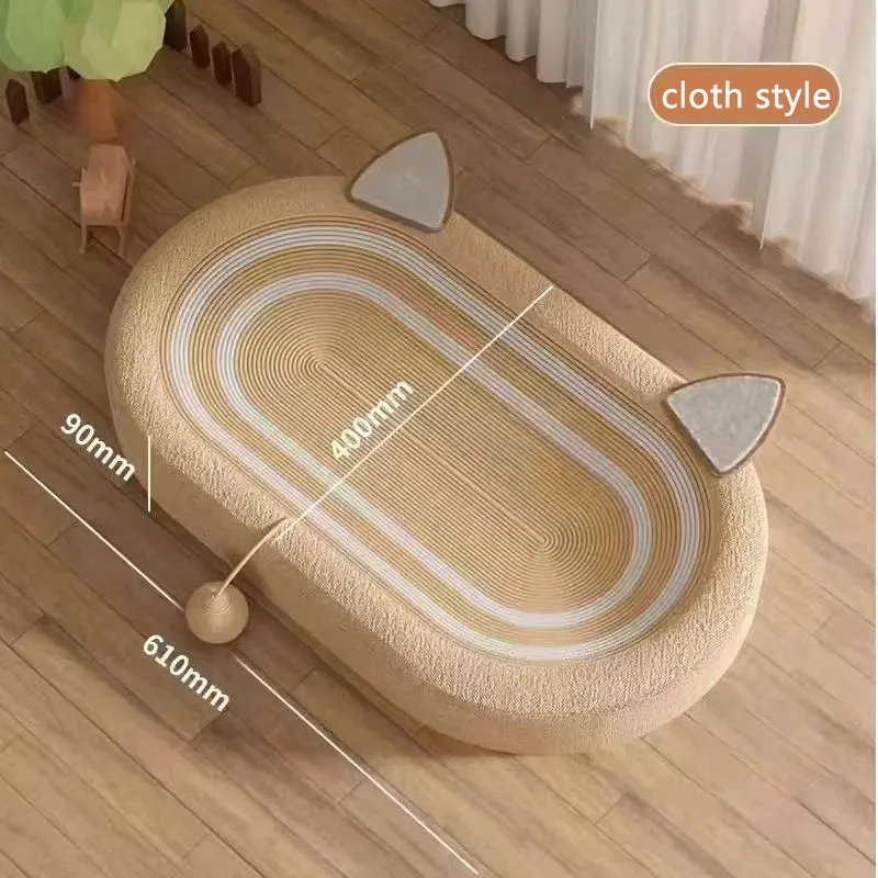 2024-Oval-Cat-Scratcher-Pads-100-Sisal-Cloth-Cat-Scratching-Board ...