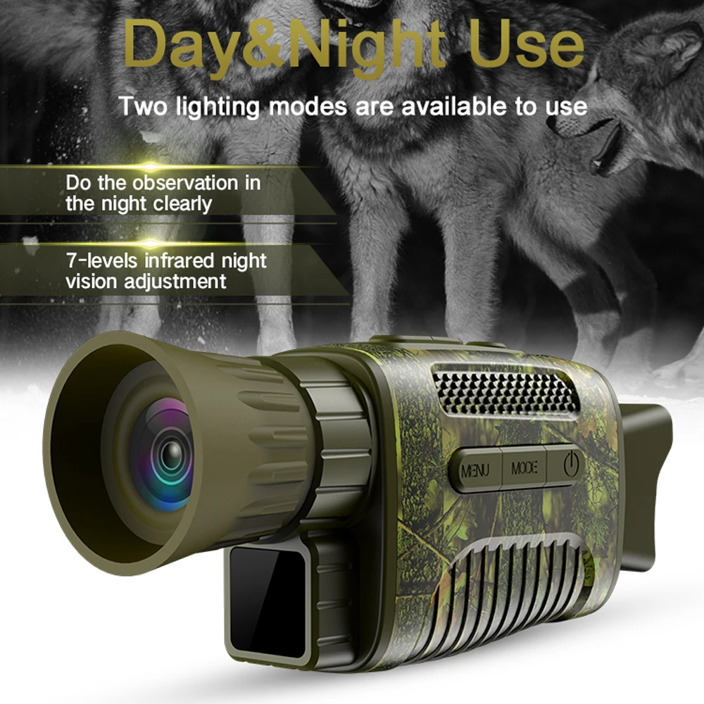 Dispositivo de visión nocturna 1080P, Zoom Digital 4X, Monocular 5MP ...