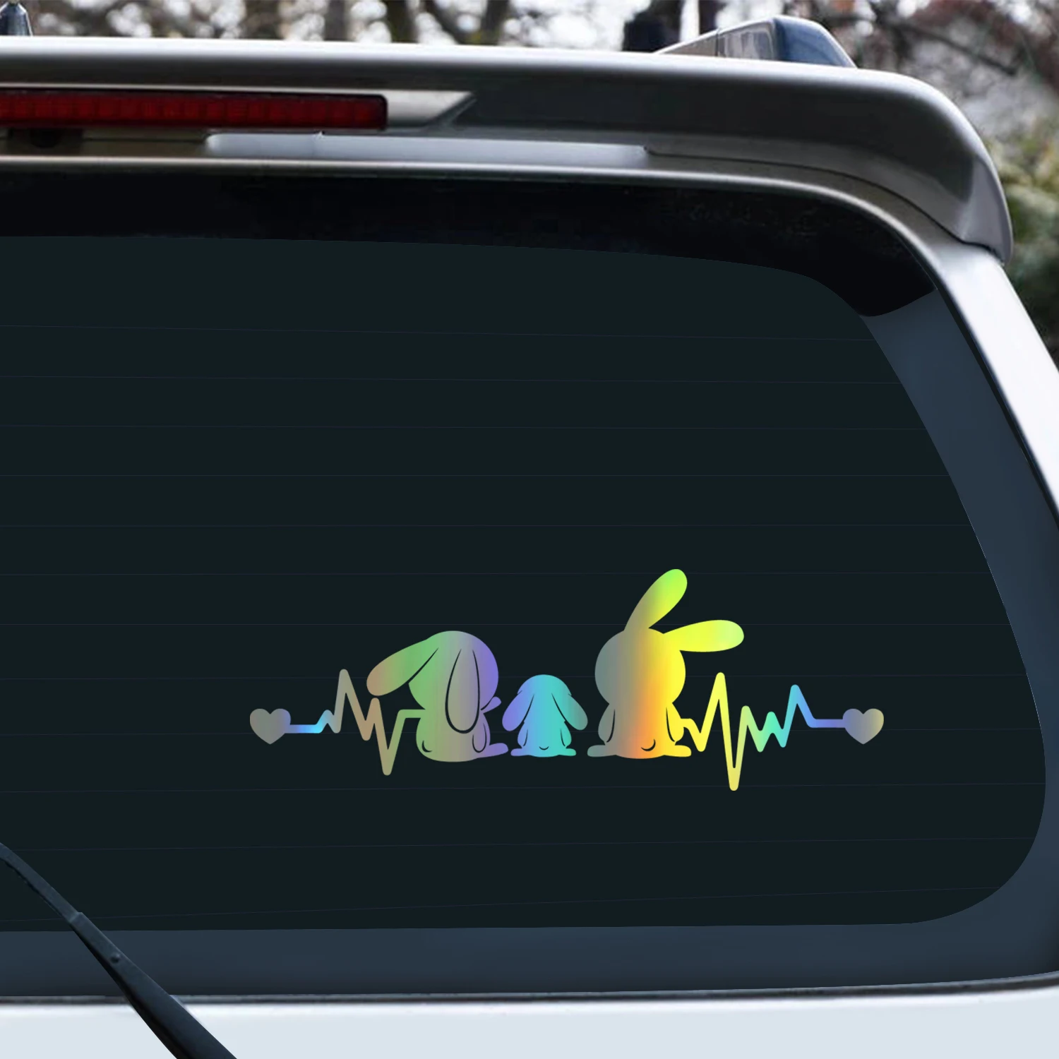 20-7cm-Cute-Heartbeat-Three-Rabbits-Family-Car-Sticker-Vinyl-Cartoon ...
