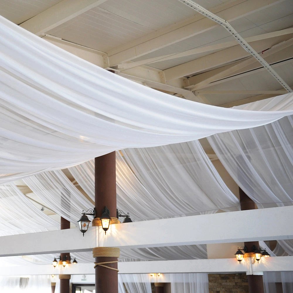 5ft Width Ice Silk Ceiling Drapery Sheer Curtain Panel Roof Canopy ...