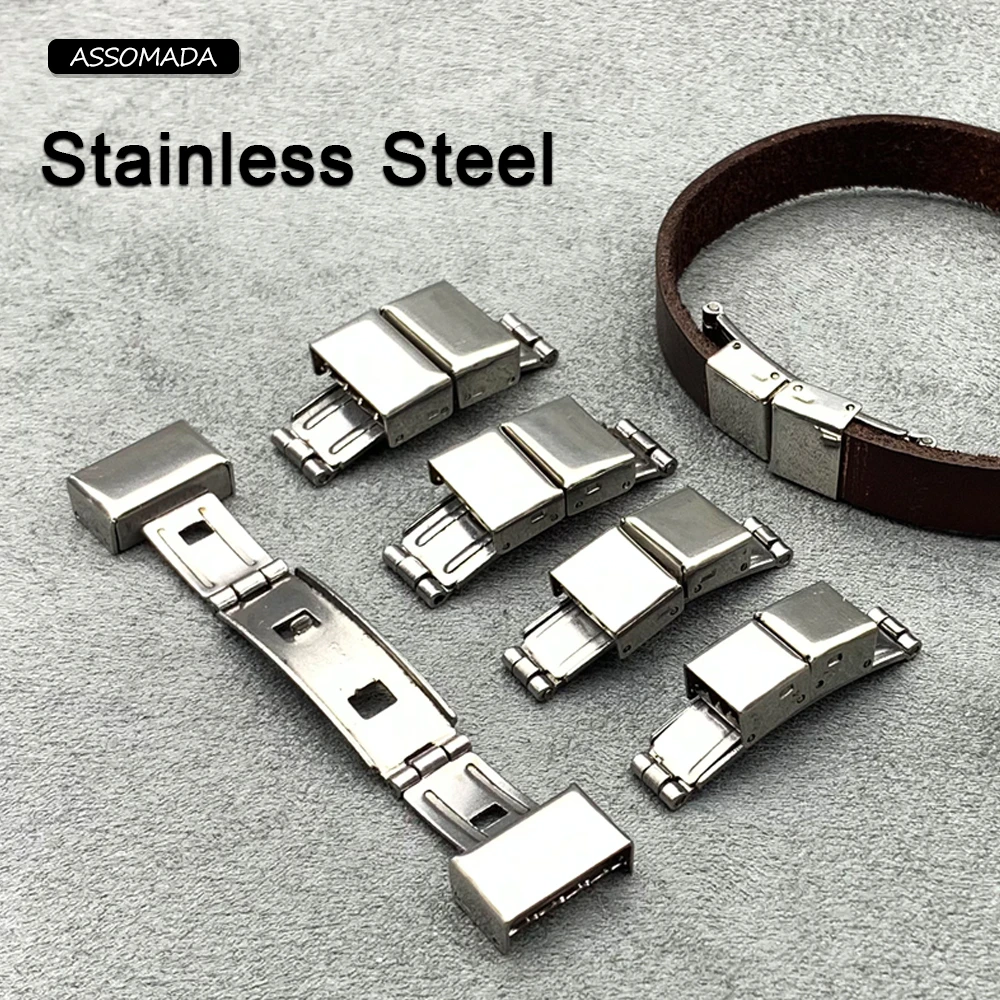 5pcs Stainless Steel Bracelet Clasp Crimp Jaw Hook Watch Band Ajustable ...