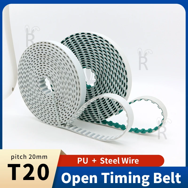 AT20 Open Timing Belt Pitch=20mm PU Synchronous Belt Width 25mm 30mm ...