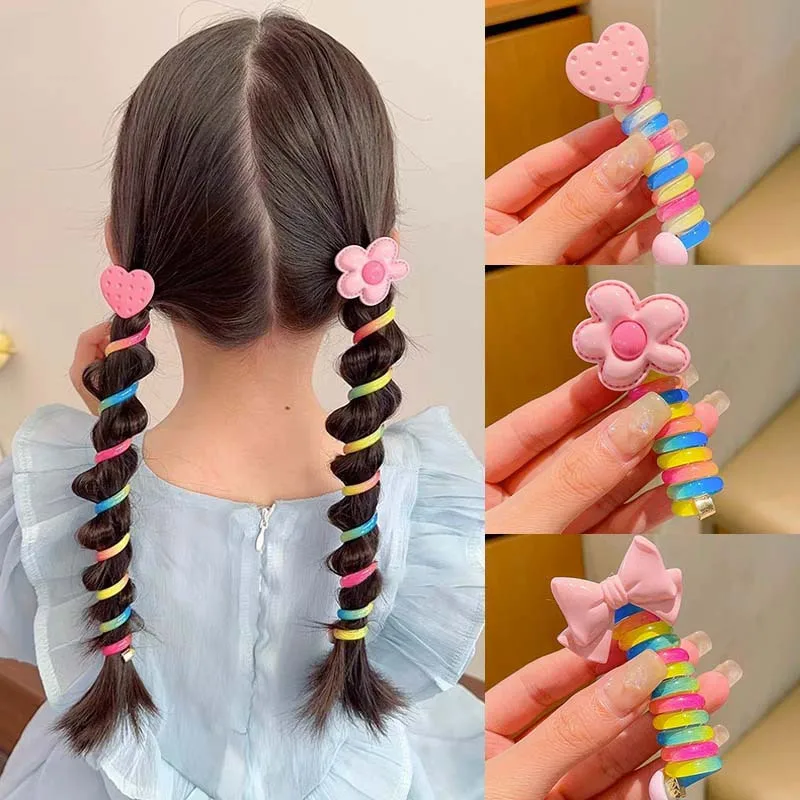 1Pcs-Girls-Elastic-Rubber-Bands-Children-Telephone-Wire-Hair-Ties ...