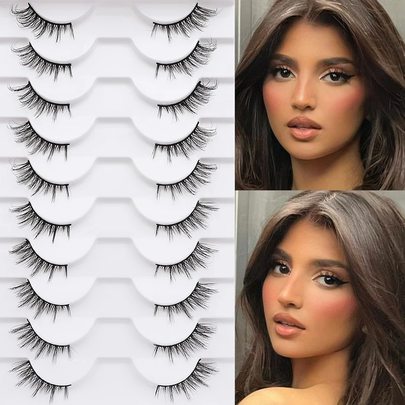 10pairs-Half-Eyelashes-Cosmetics-Natural-Lashes-Mink-Fluffy-False-Eyelashes-Female-Make-up ...
