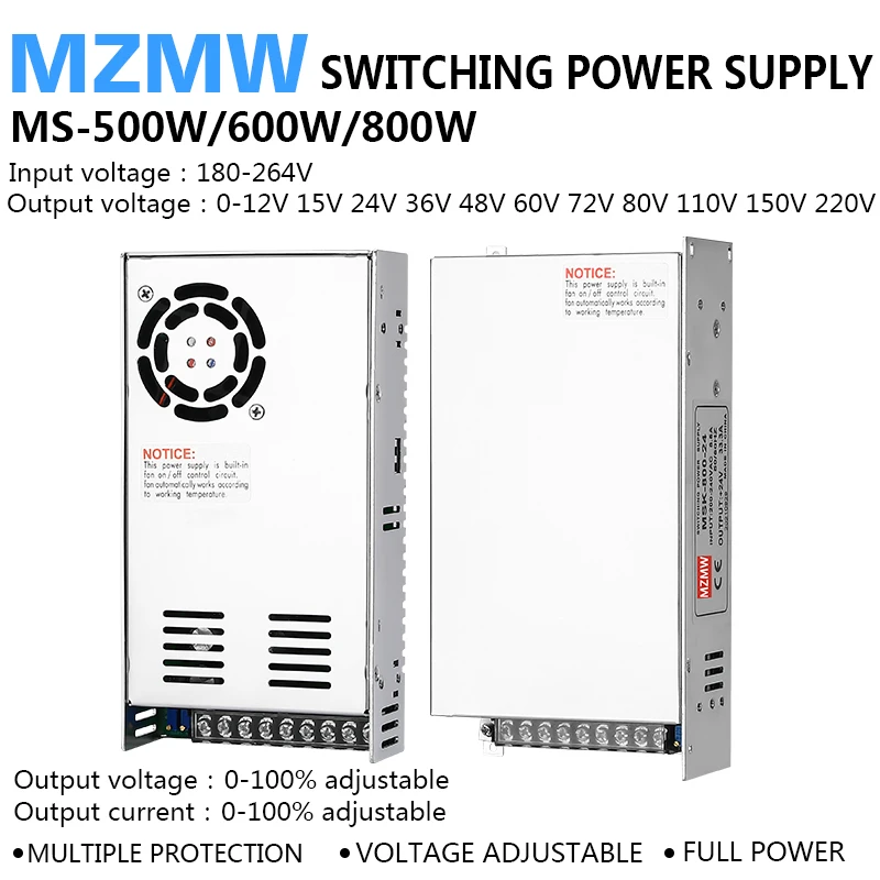 500W-600W-800W-Switching-Power-Supply-MS-0-12V-24V-36V-48V-60V-72V-80V ...