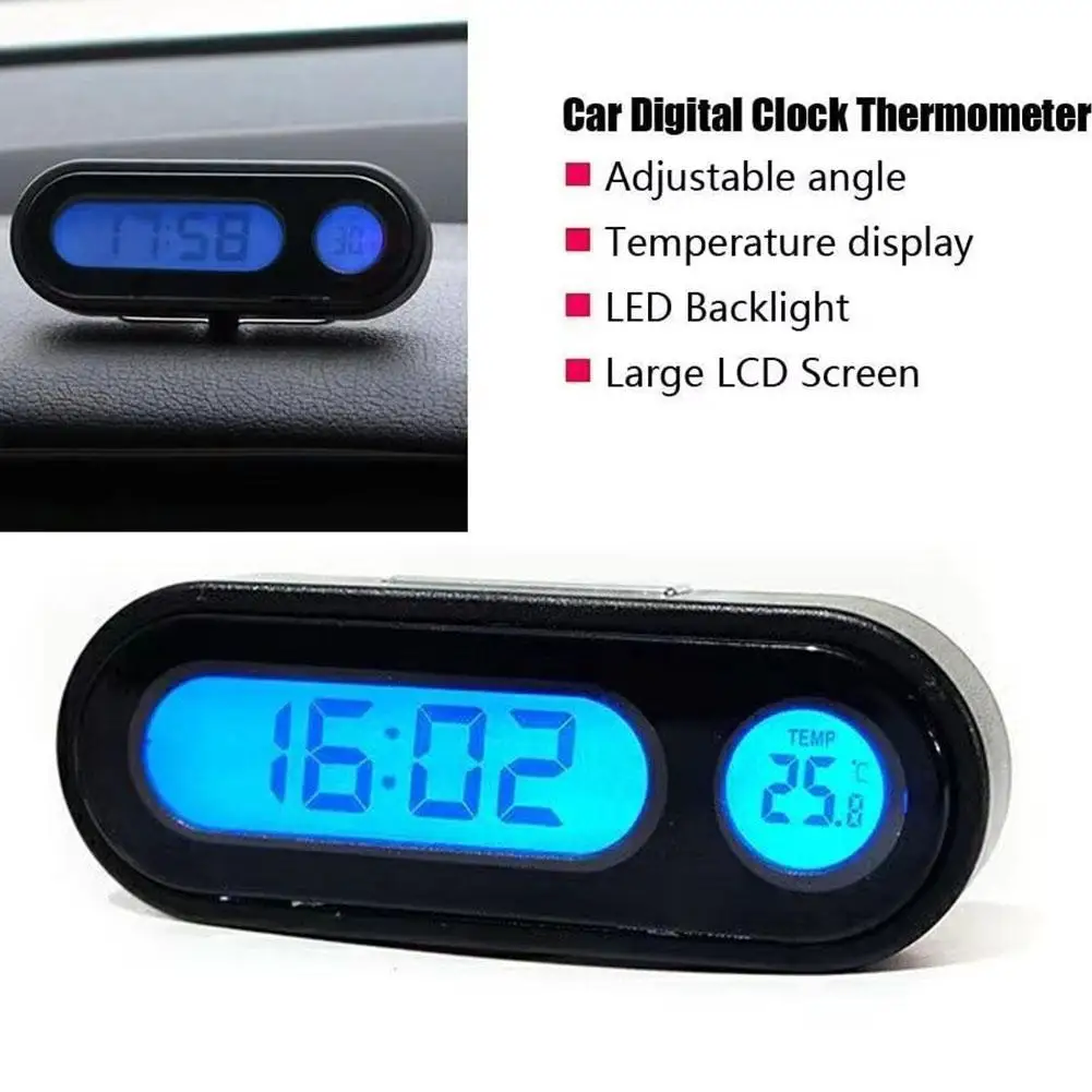 Mini Electronic Car Clock Time Watch Auto Dashboard Clocks Luminous ...