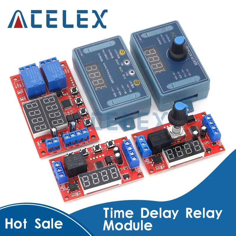 Dc 5v 12v 24v 10a Adjustable Time Delay Relay Module Led Digital Timming Relay Timer Delay ...