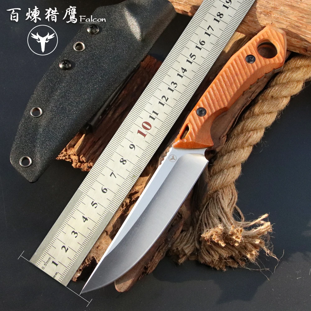 LENGREN-Hunting-Knife-Flax-Handle-DC53-Steel-Fixed-Blade-Tactical-Knife ...
