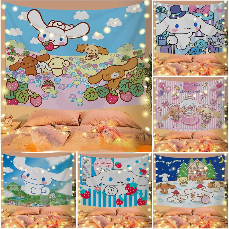 Kawaii-Anime-Cinnamoroll-Tapestry-Wall-Hanging-Room-Decor-Sanrio ...