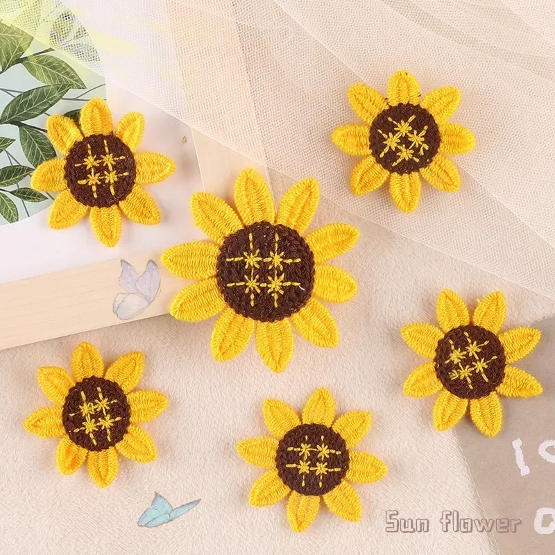 Sunflower-Embroidery-Sewing-Patch-for-DIY-Ipad-Phone-Case-Key-Chain ...