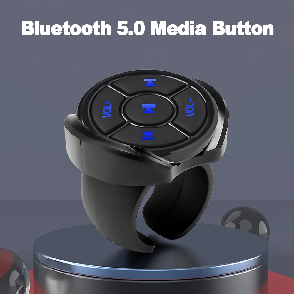 Wireless-Bluetooth-5-0-Remote-Controller-Media-Button-Car-Motorcycle ...