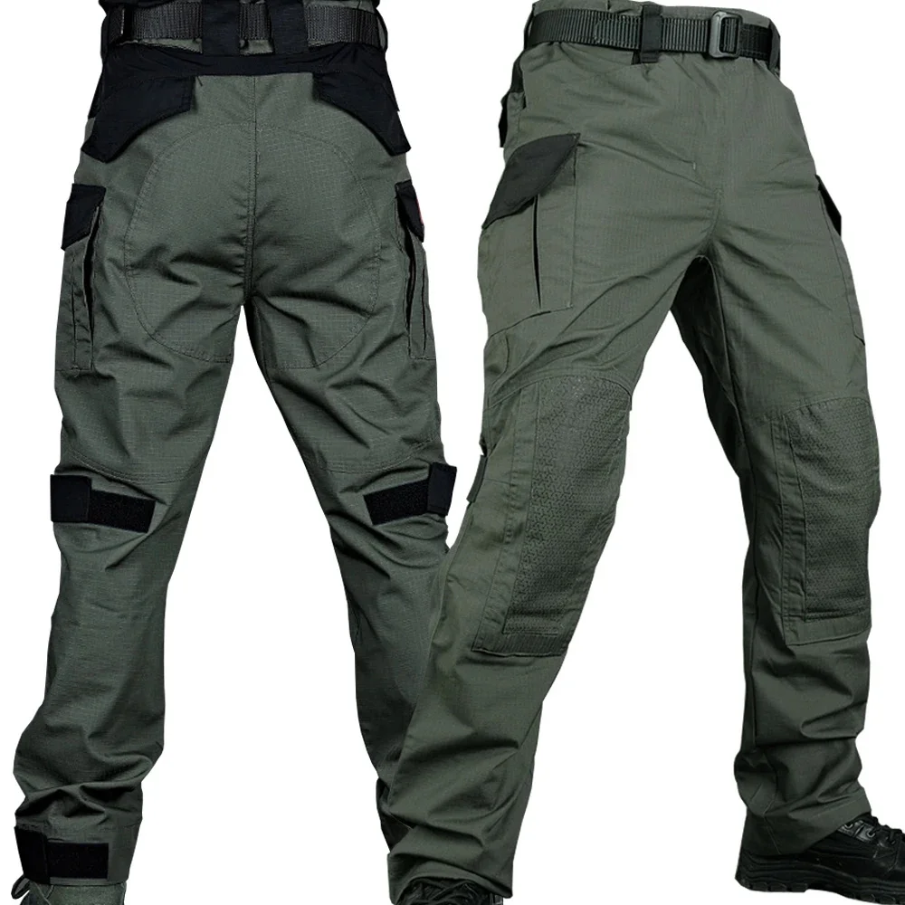Tactische-Broek-Mannen-Knie-Patchwork-Multi-Zakken-Cargo-Militaire ...