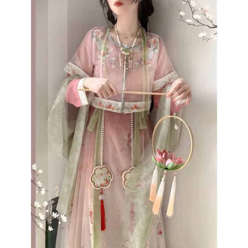 Chinese-Summer-Hanfu-Dress-Embroidery-Rose-Daily-Cute-Style-One-Piece ...