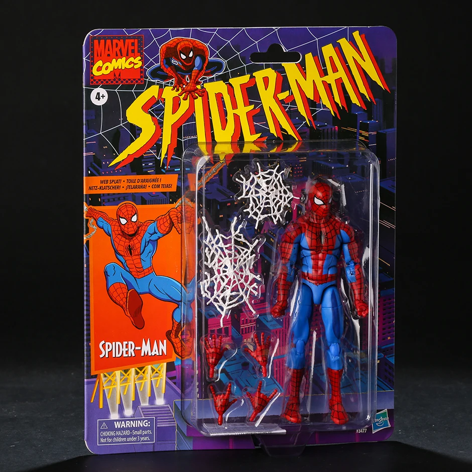Marvel-Legends-Retro-Cardback-Spider-Man-cel-shading-Comics-figura-de ...