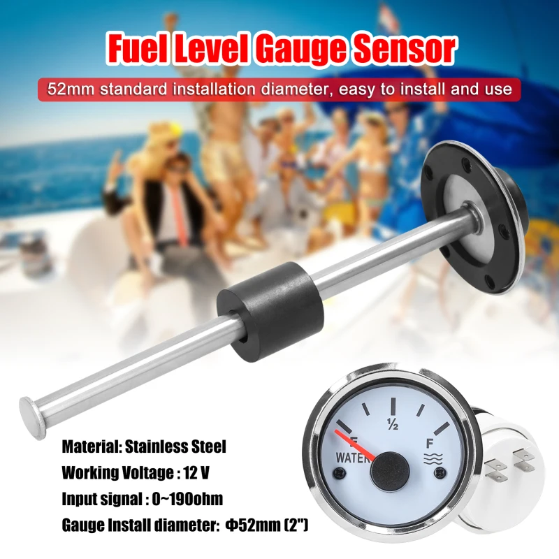 52mm-Fuel-Level-Gauge-200mm-Stainless-Steel-Fuel-Level-Sensor-Water ...