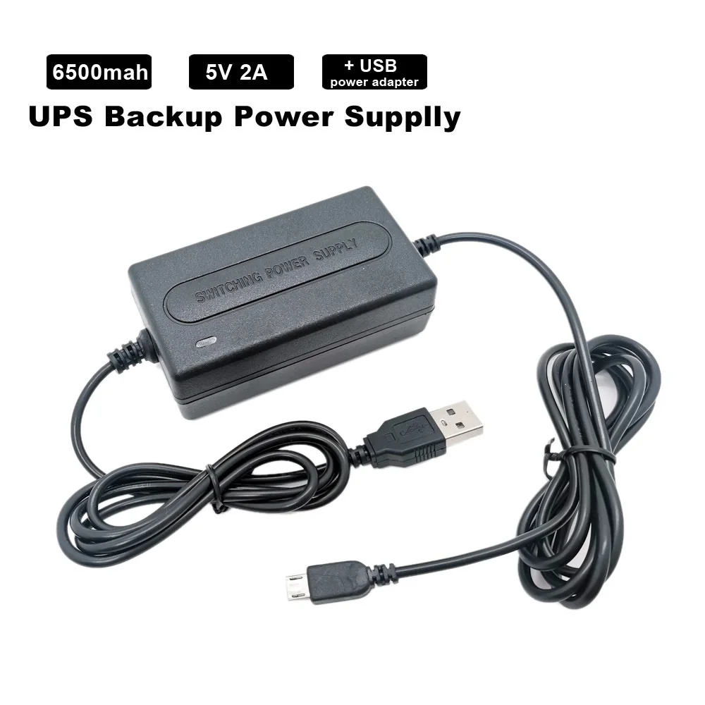 6500mah 5V 2A Mini UPS Uninterruptible Power Supply With USB Android ...
