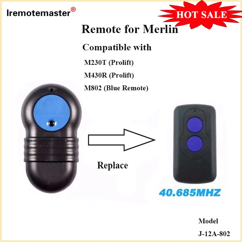 For-Merlin-M802-Blue-Compatible-Garage-Door-Remote-Control-Prolift-230T ...