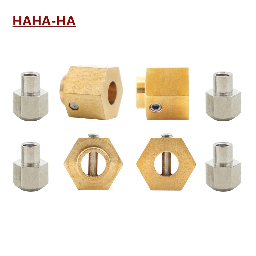 4PCS-Schwerer-Messing-12MM-Rad-Hex-Erweitert-Adapter-f-r-1-10-RC ...