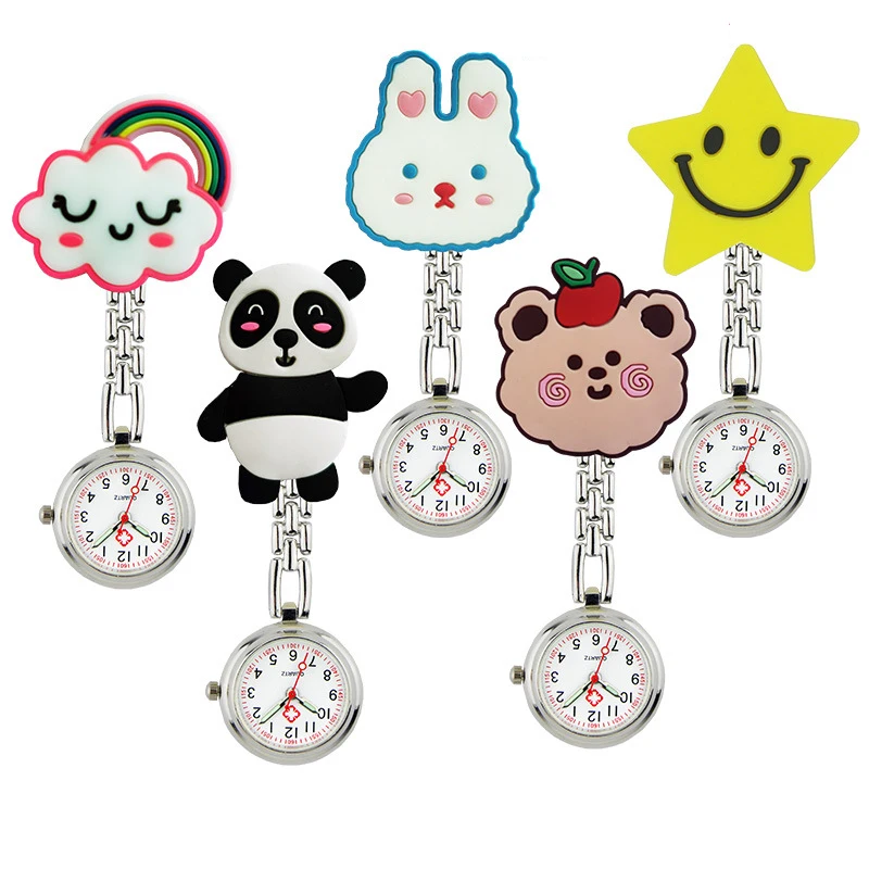 5pcs-Fob-Hanging-Watches-Luminous-Hands-Cartoon-Pocket-Watch-With-Clip ...