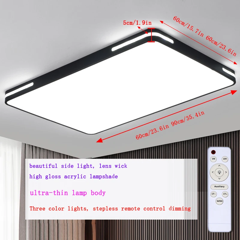 Ferro-moderno-LED-Luz-de-Teto-Lustre-Bluetooth-Controle-Remoto-Sensor ...
